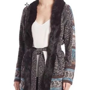 Haute Hippie | Sweaters | Haute Hippie Wool Fur With Leather Trim ...